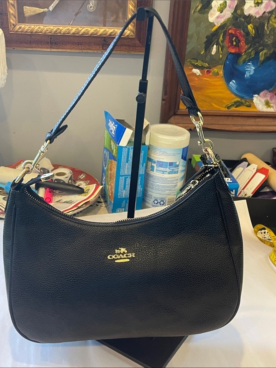 Coach | Bags | Coach Teri Black Pebbled Leather Hobo Shoulder Bag With ...